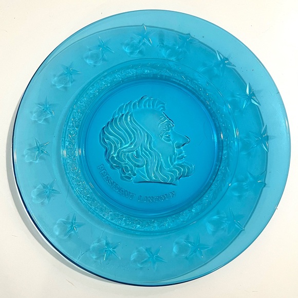 Wheaton | Art | Vintage Wheaton Aqua Blue Abraham Lincoln Collectors ...